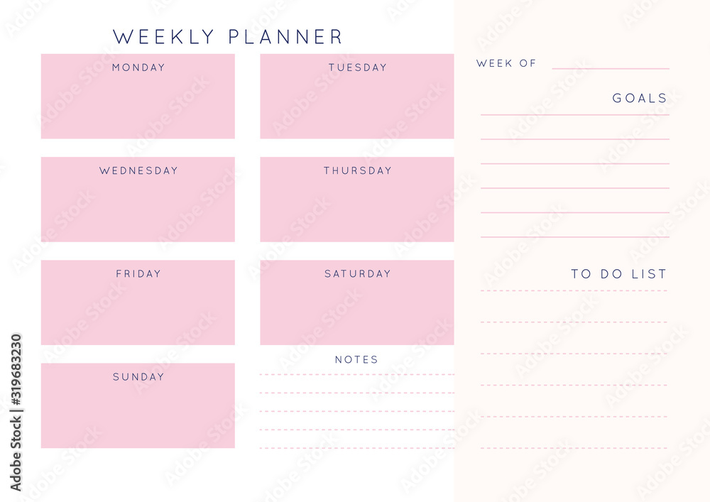 Planner sheet vector Stock Vector | Adobe Stock