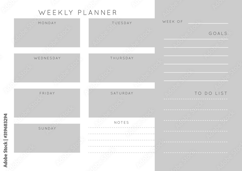 Planner sheet vector Stock Vector | Adobe Stock