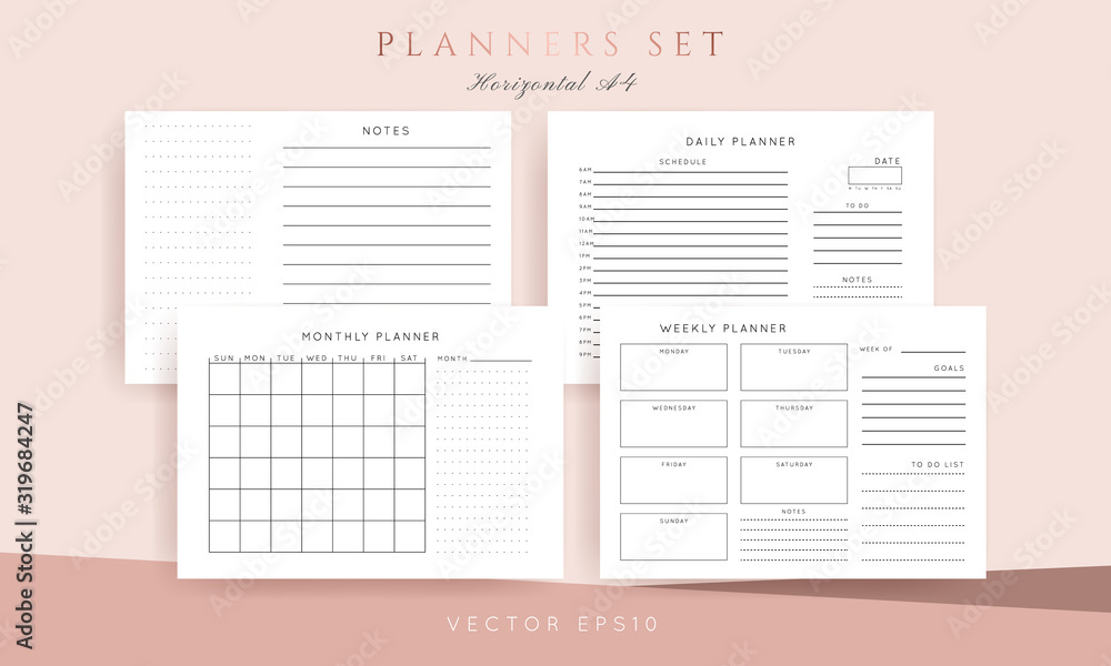 Planner sheet vector Vektor Stok | Adobe Stock