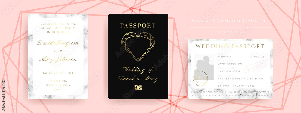 Destination Wedding Pass Vector Stock Vector | Adobe Stock