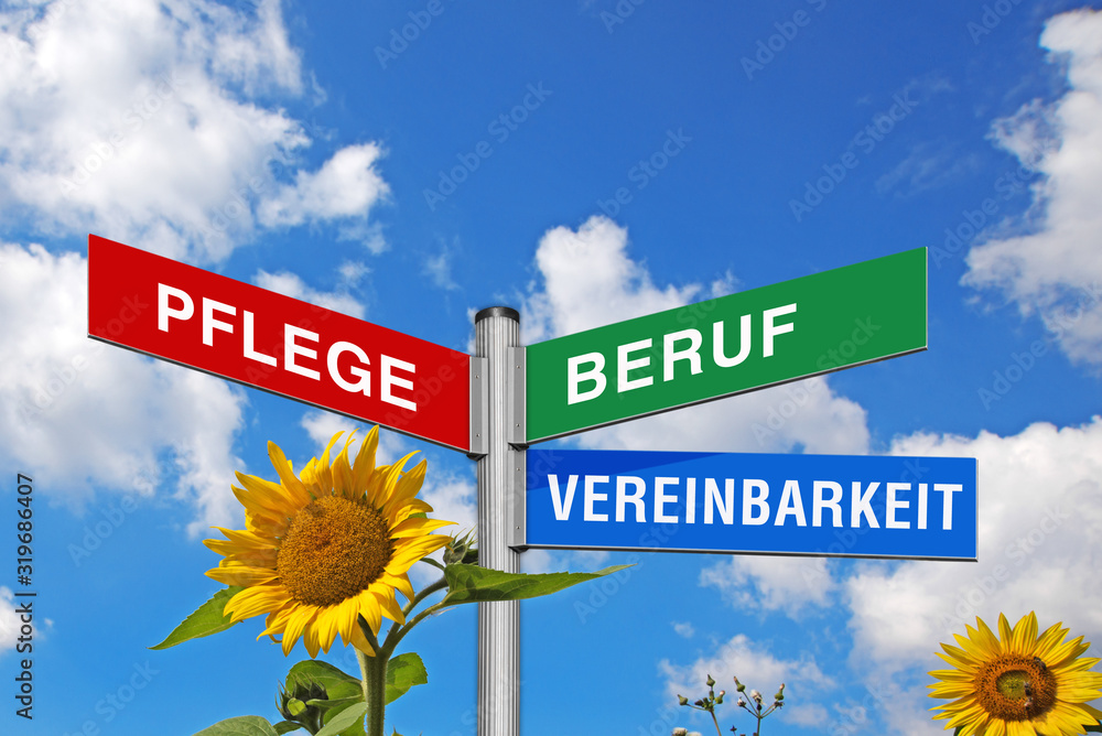Wegweisertafel Pflege-Beruf-Vereinbarkeit Stock Photo | Adobe Stock Wegweisertafel Pflege-Beruf-Vereinbarkeit Stock Photo | Adobe Stock