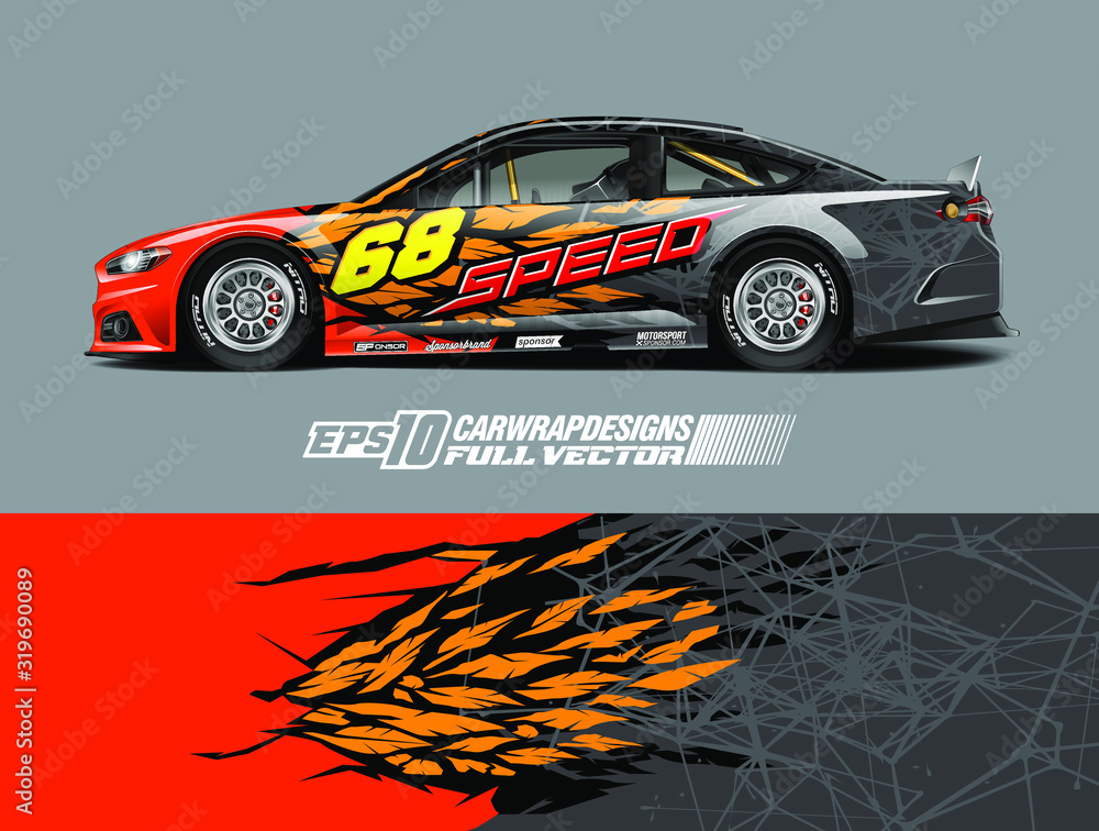 Vehicle graphic livery design vector. Graphic abstract stripe racing ...