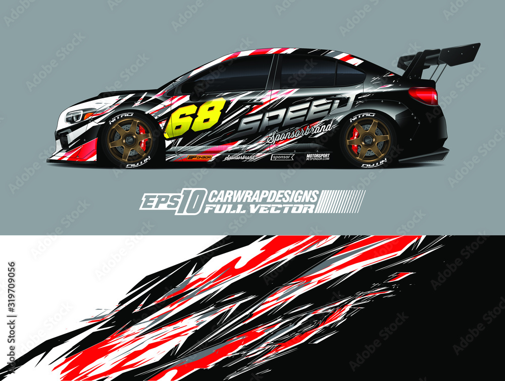 Vehicle graphic livery design vector. Graphic abstract stripe racing ...