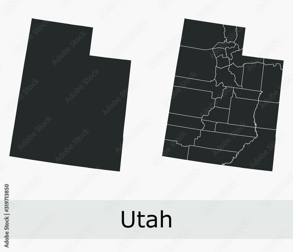 Utah vector maps counties, townships, regions, municipalities ...