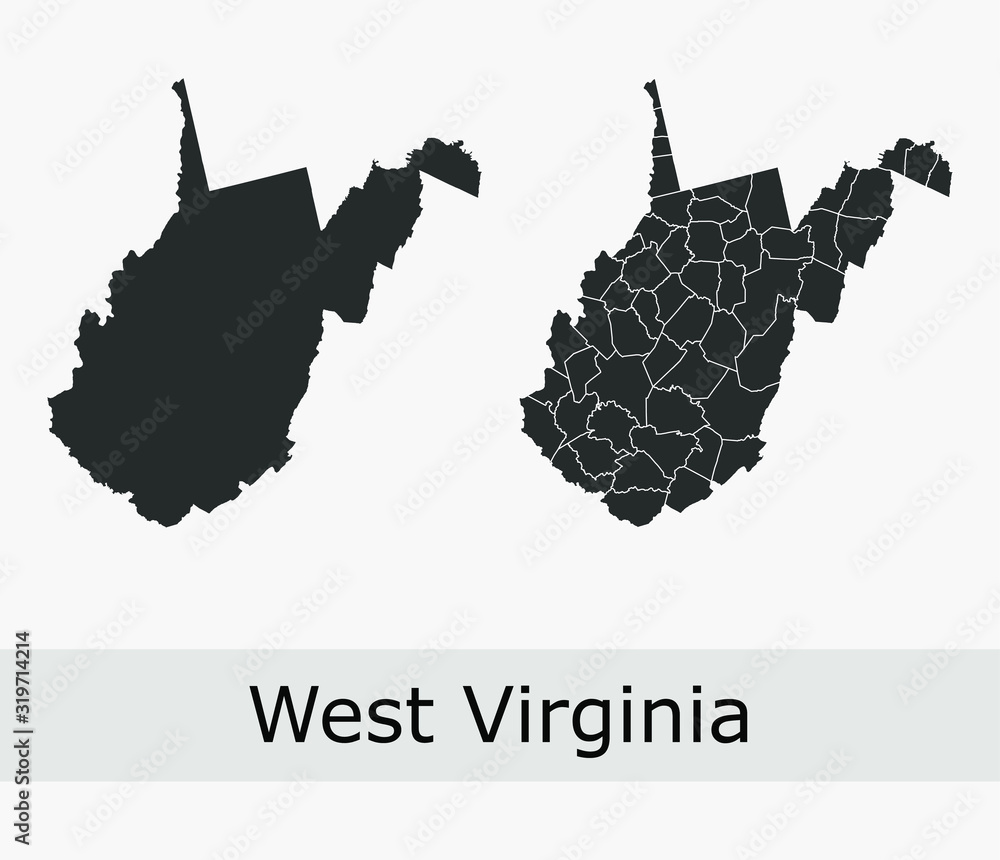 West Virginia vector maps counties, townships, regions, municipalities ...
