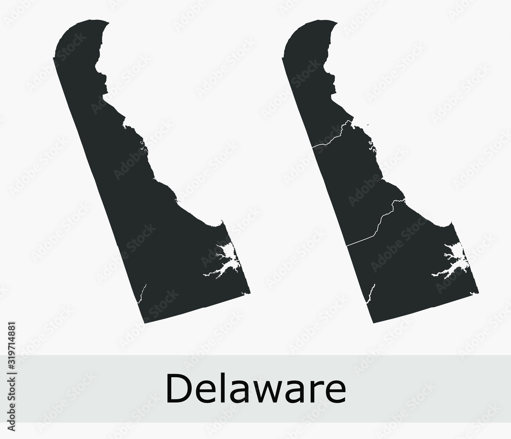Delaware vector maps counties, townships, regions, municipalities ...