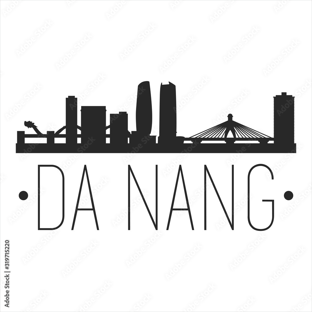 Da Nang Vietnam. City Skyline. Silhouette City. Design Vector. Famous ...