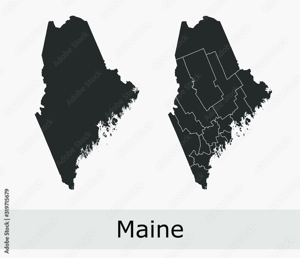 Maine vector maps counties, townships, regions, municipalities ...