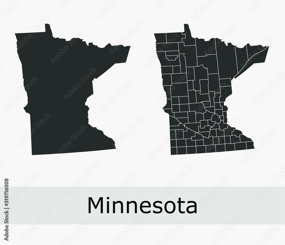 Minnesota vector maps counties, townships, regions, municipalities ...