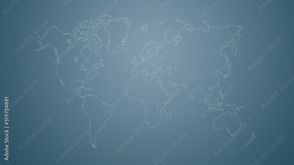 World map outline illustration as image Stock Illustration | Adobe Stock