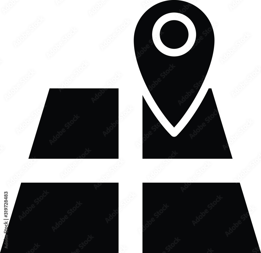 land on map icon Stock Vector | Adobe Stock