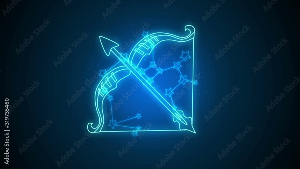 Sagittarius zodiac constellation icons signs with galaxy stars ...
