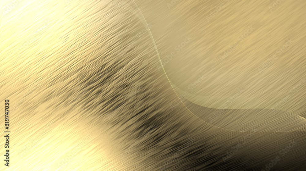3d rendering of large sheet of rendered finely brushed gold as ...