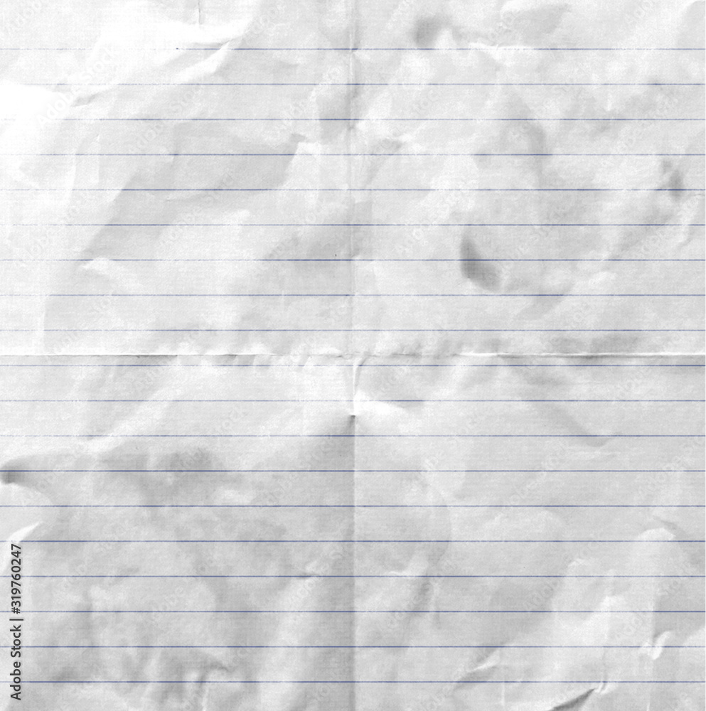 full-frame wrinkled and folded lined writing paper background Stock ...