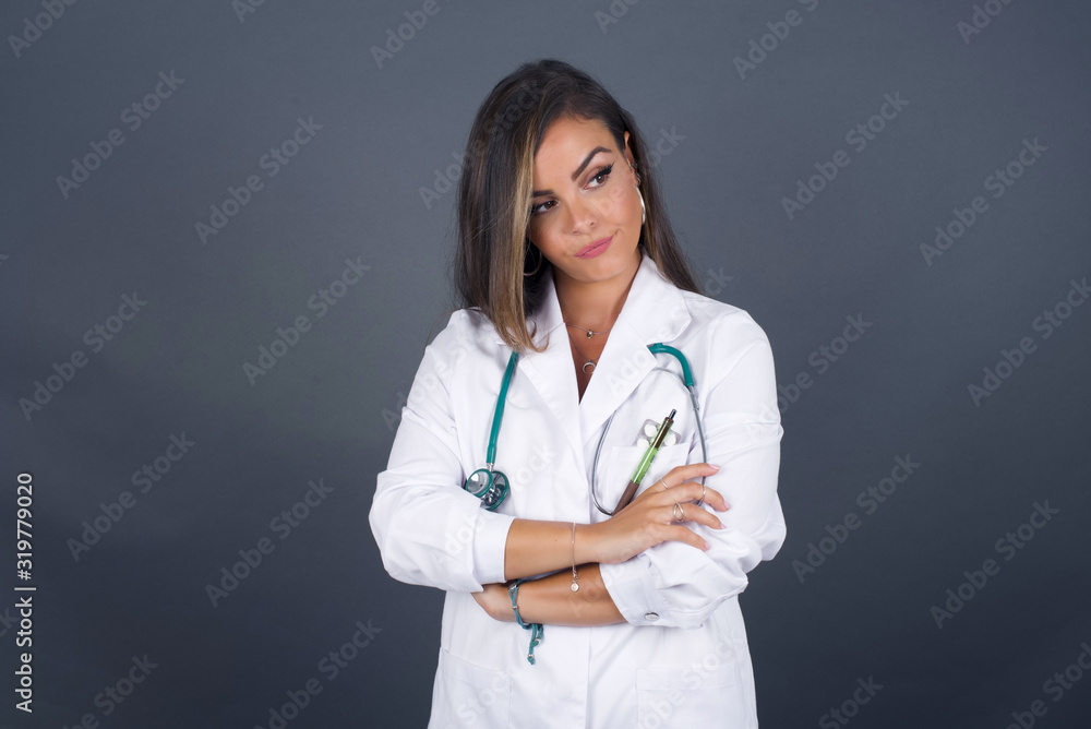 Closeup portrait displeased pissed off angry grumpy pessimistic doctor ...