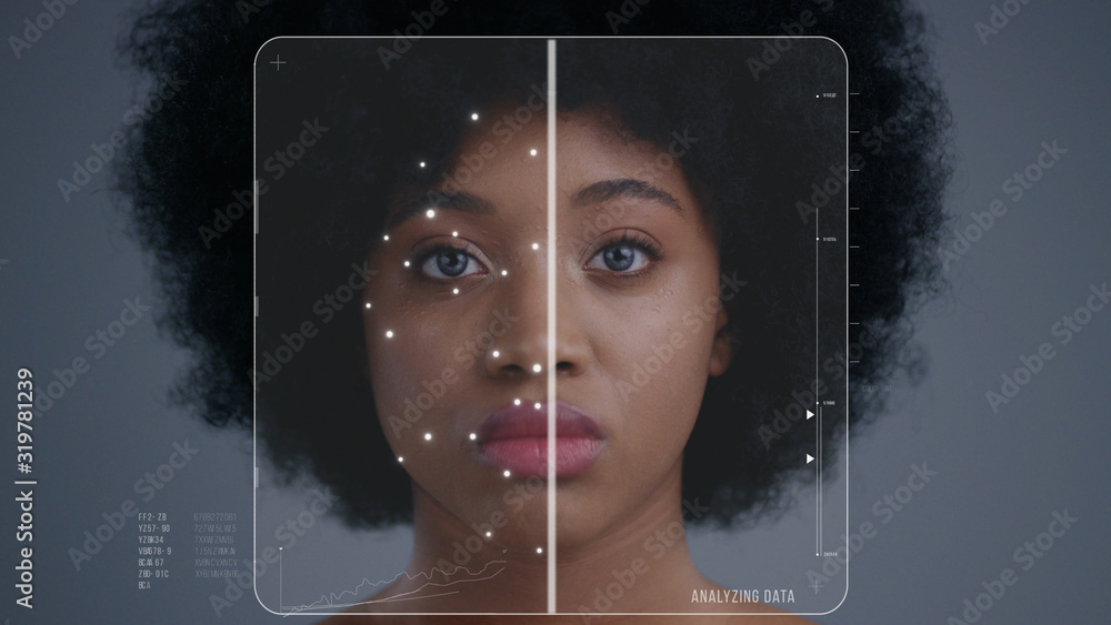 Future. Facial Scan. Face ID. Technological Biometric Facial ...