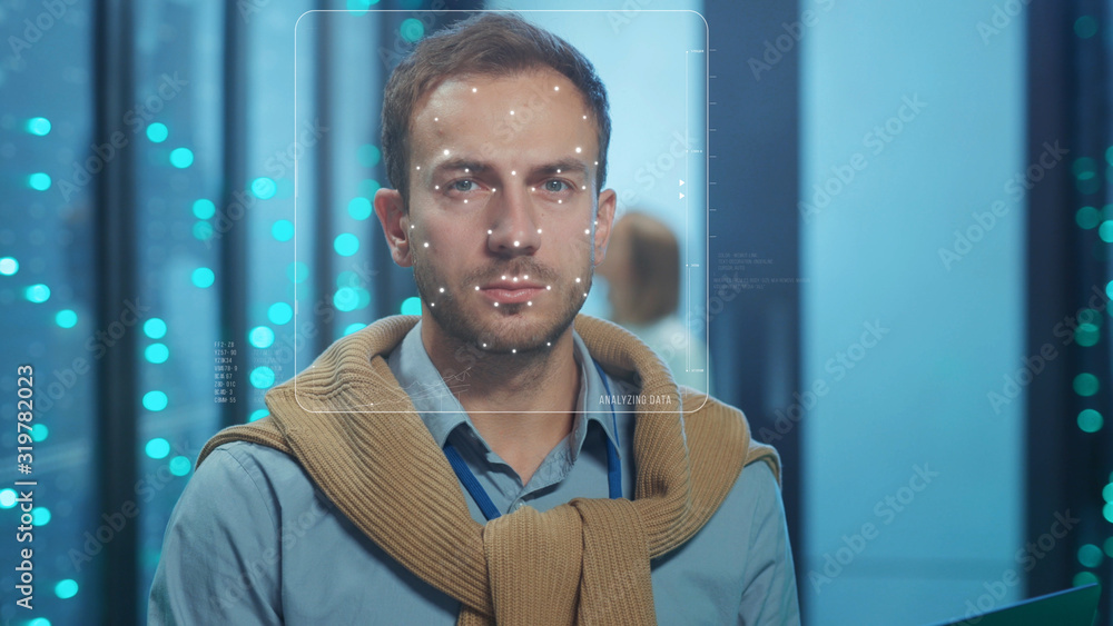 Face Detection Futuristic Facial Recognition Face Id Biometric 3d