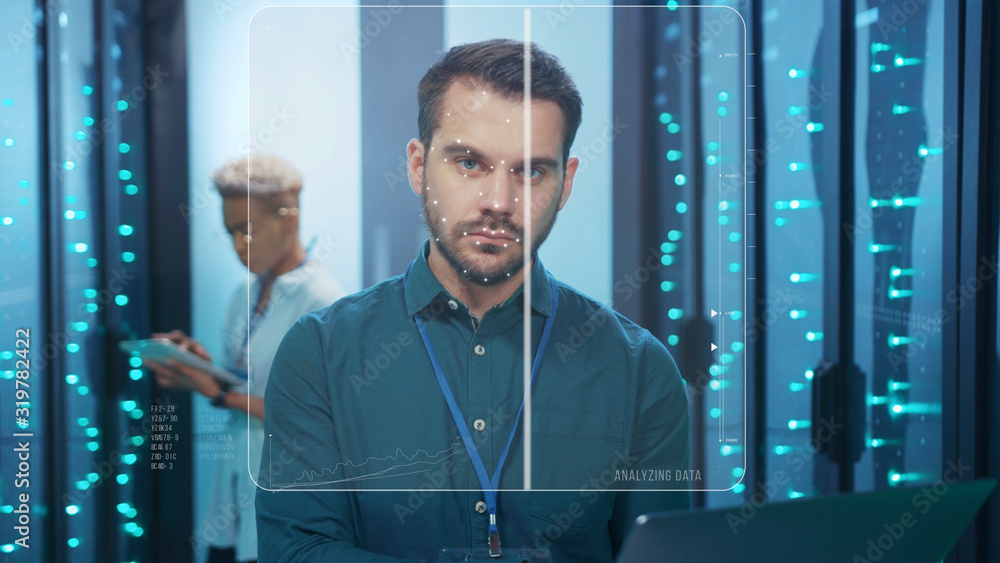 Face ID. Technological Face Detection with 3D Animation. Biometric ...