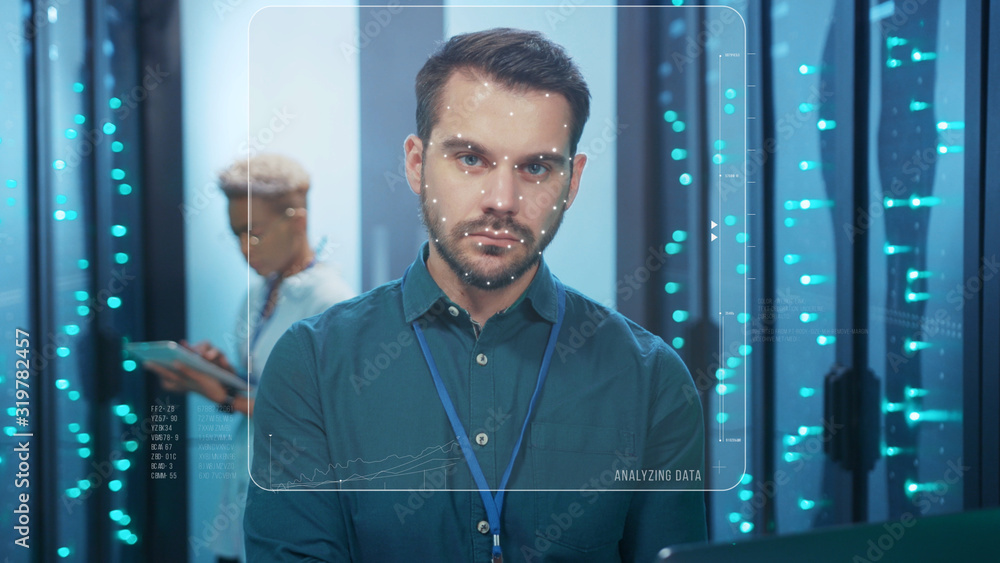 Face ID. 3D Looped Animation for Face Detection. Technological ...