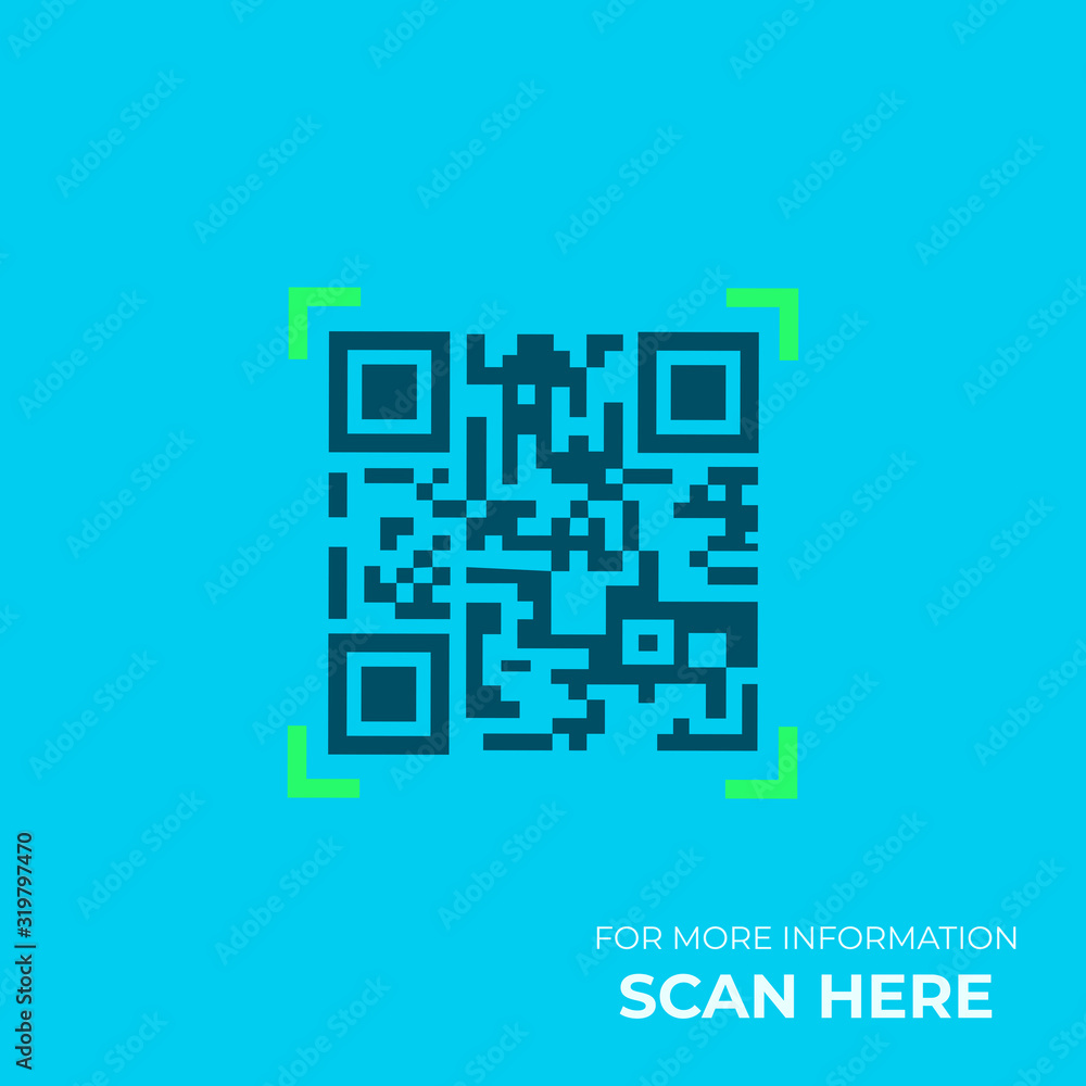 Qr Verification Concept. Scan here for more information. Scan QR code ...