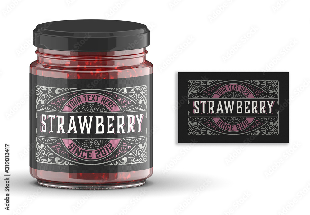 Vintage-Style Jam Label Layout Stock Template | Adobe Stock
