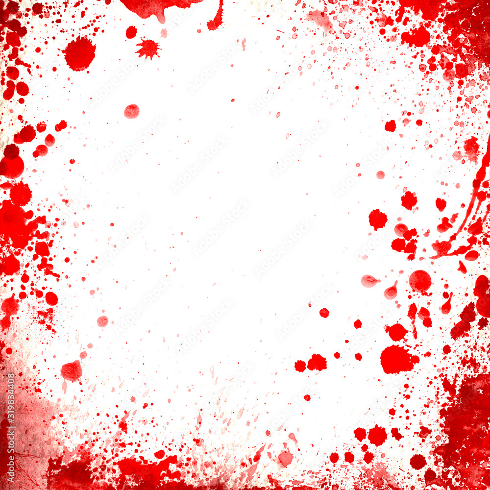 white background whit red blood splatters frame Stock Illustration ...