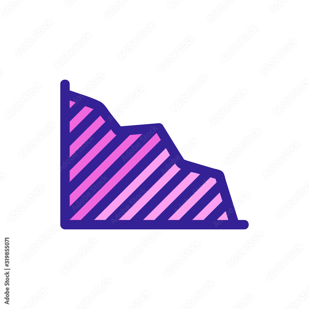graph of reducing the indicators of the vector icon. A thin line sign ...