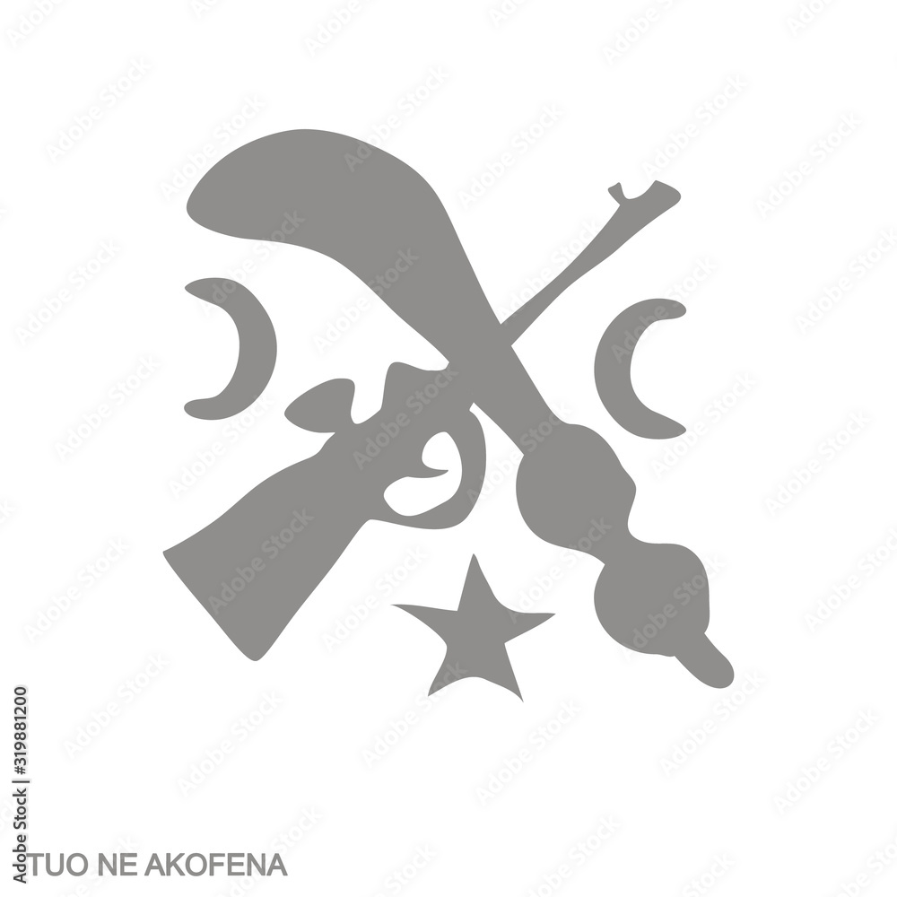 Vector monochrome icon with Adinkra symbol Tuo Ne Akofena Stock Vector ...
