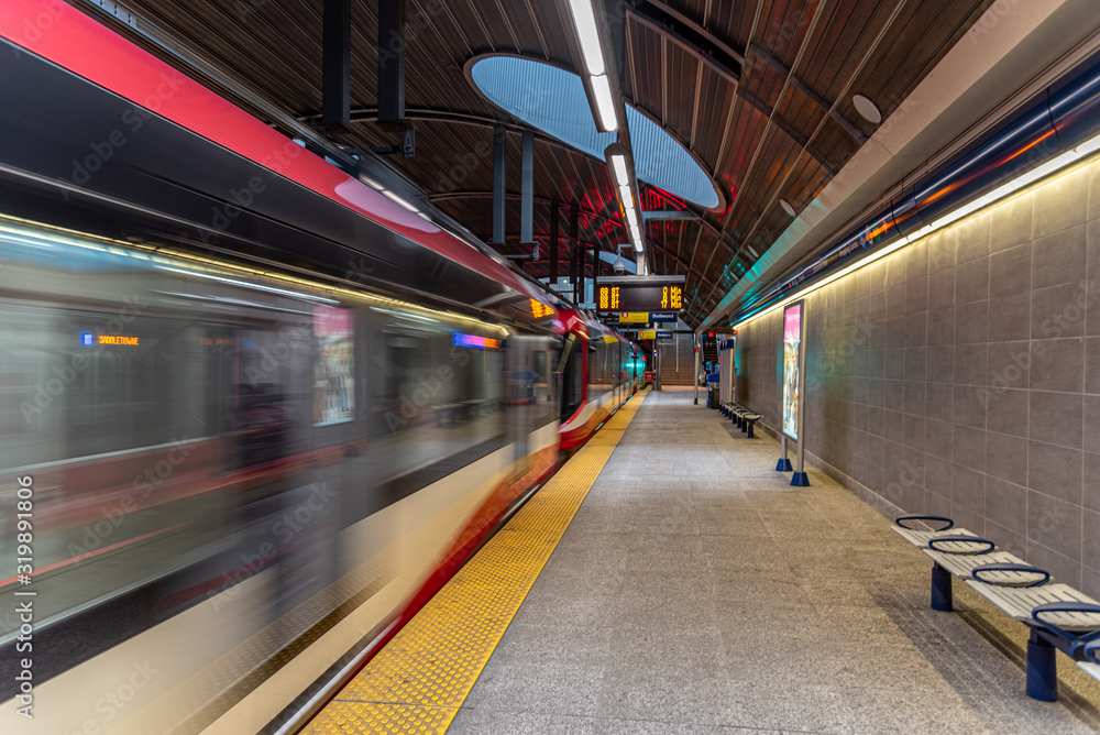 Calgary, Canada - May 26, 2019: C-Train at 69th Street Station in ...