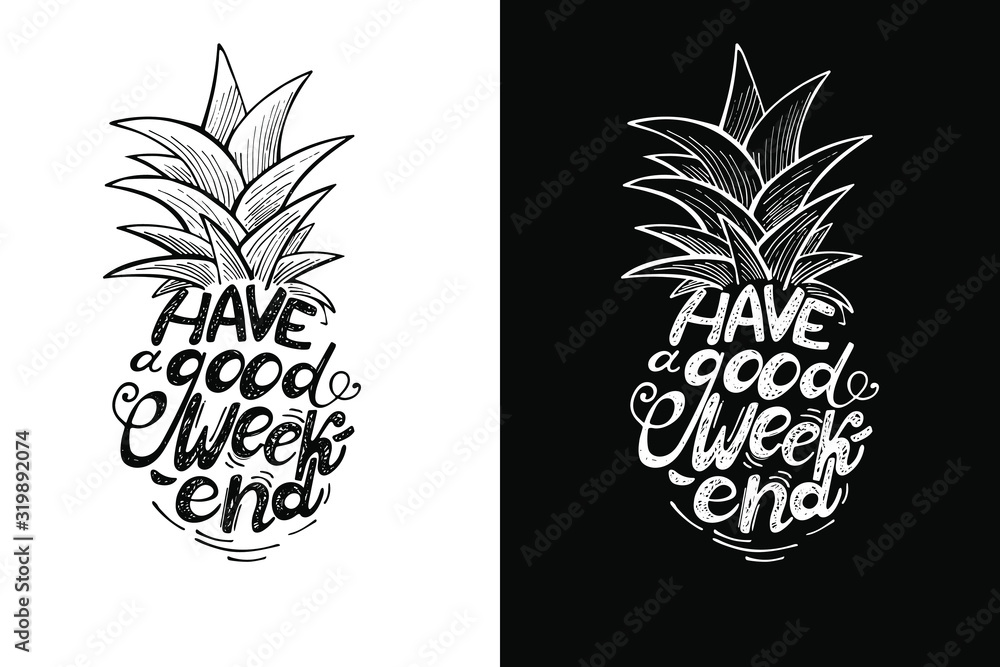vector lettering of the phrase "have a good weekend" in the shape ...