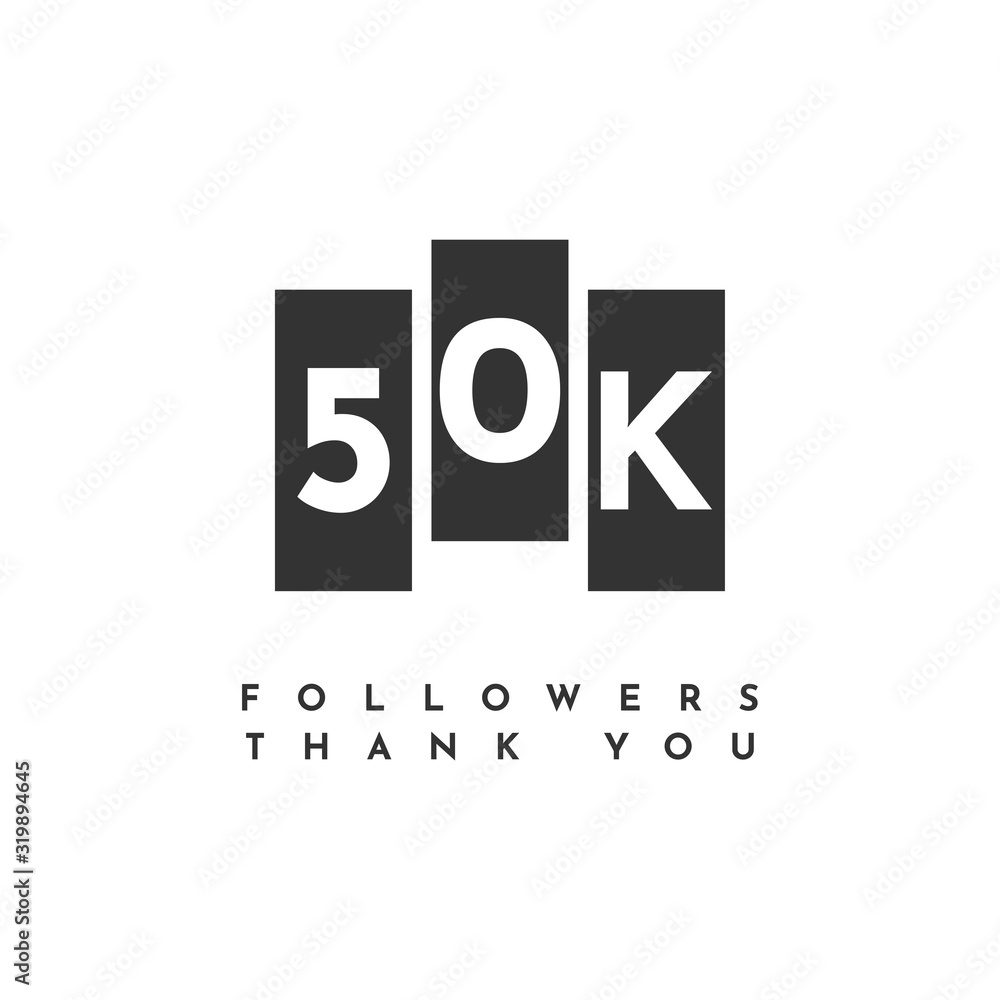 Thank You 50k Followers Template Design Stock Vector | Adobe Stock