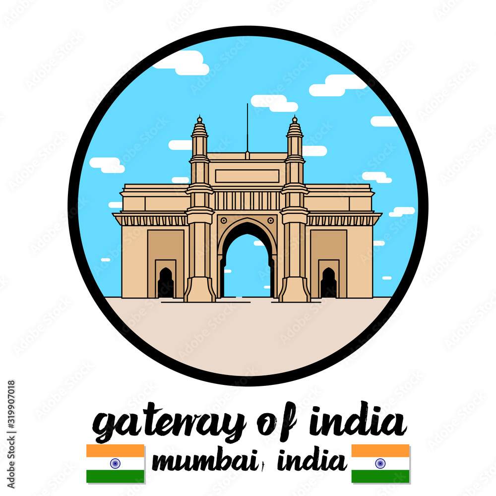 Circle Icon Gateway in mumbai India. vector illustration Stock Vector ...