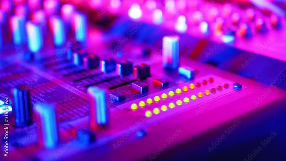 LED Indicator Level Signal of Volume on the Sound Mixing Console or Dj ...