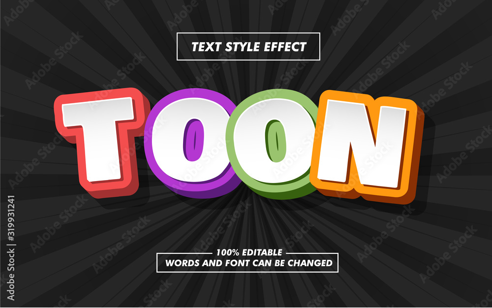 Cartoon Bold Text Style Effect Stock Vector | Adobe Stock