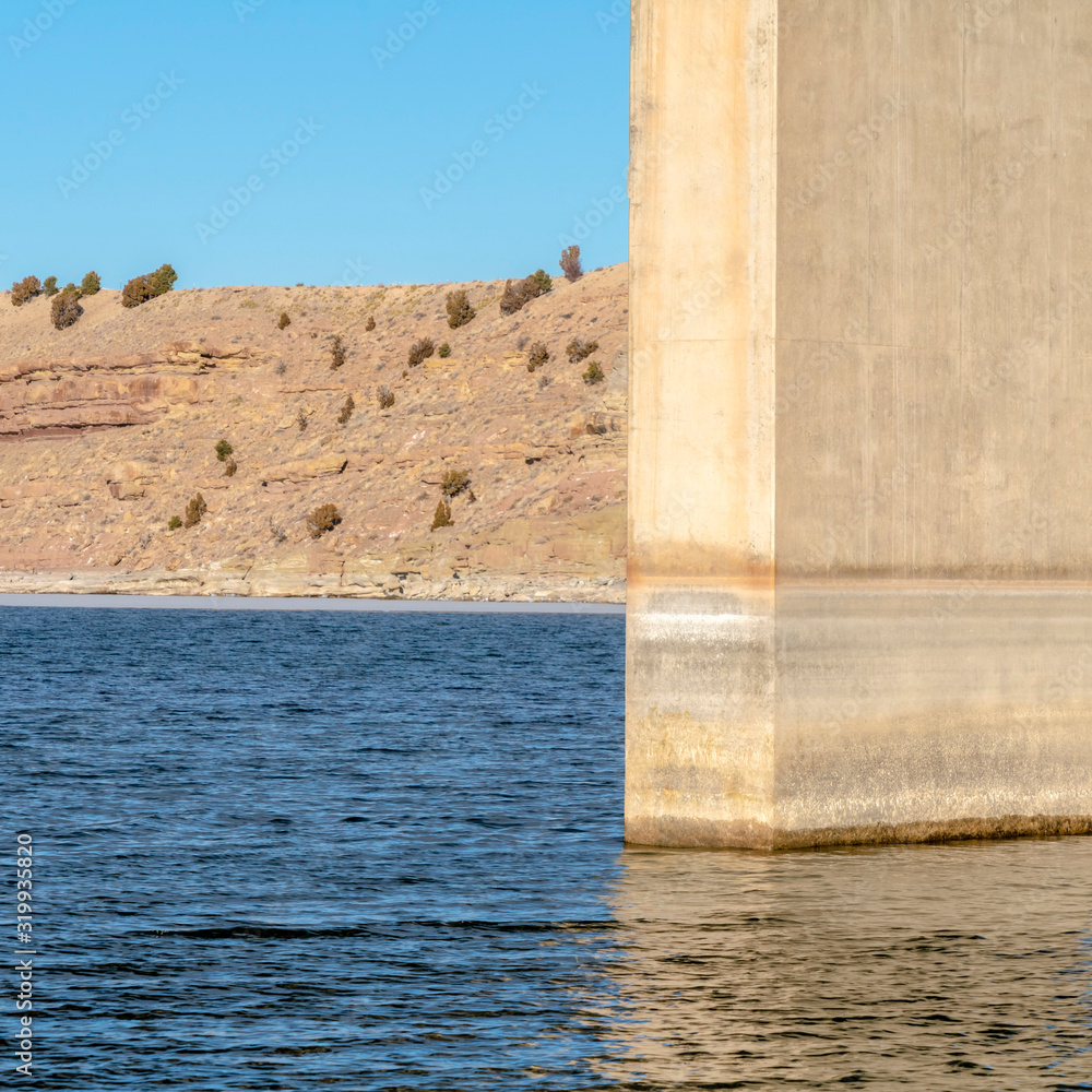 Square frame The pier or abutment of a stringer bridge that supports ...
