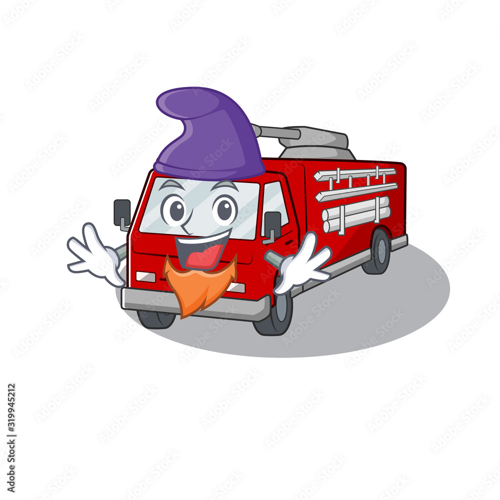 Funny fire truck cartoon mascot performed as an Elf Stock Vector ...
