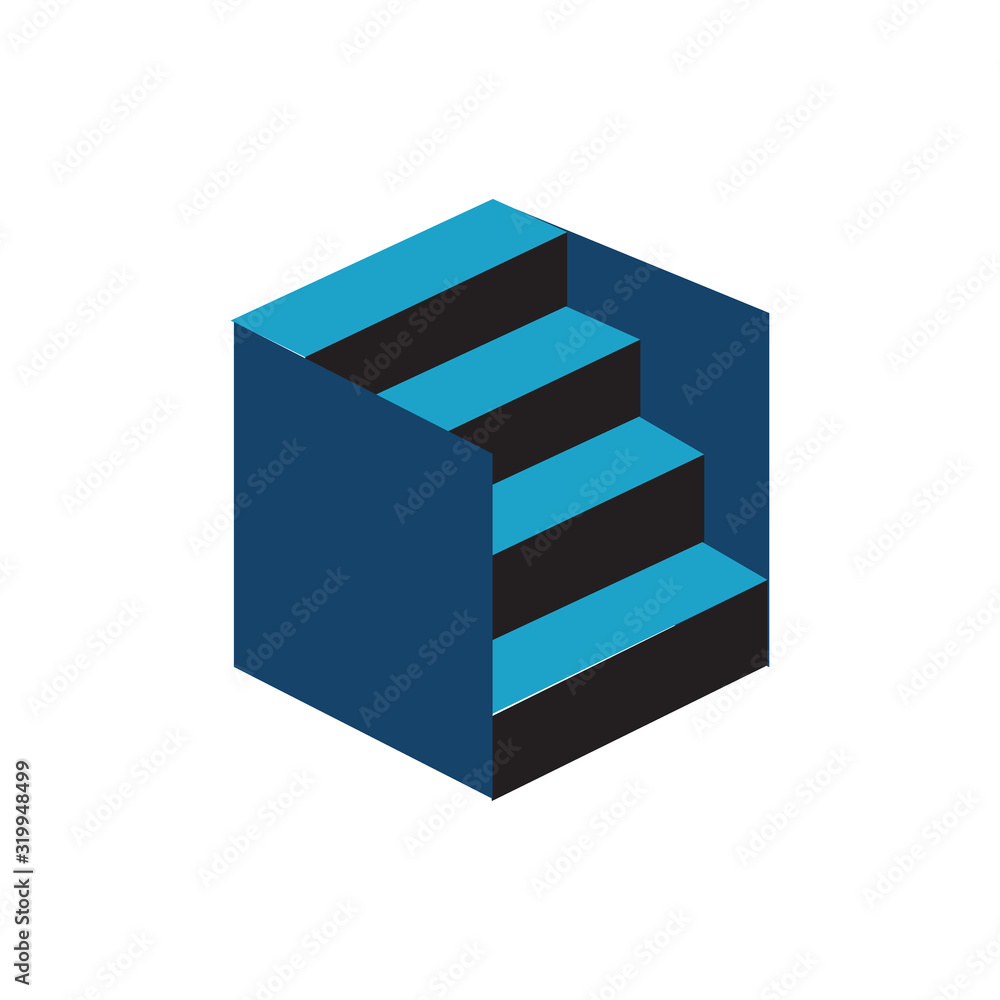 geometric hexagonal Stairs logo design element vector illustrations ...