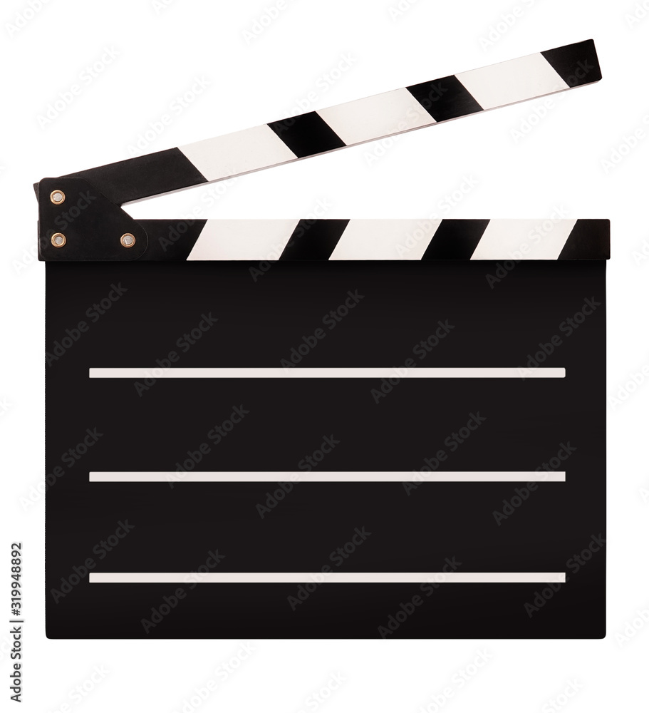Movie board clapperboard for film making isolated on white background ...
