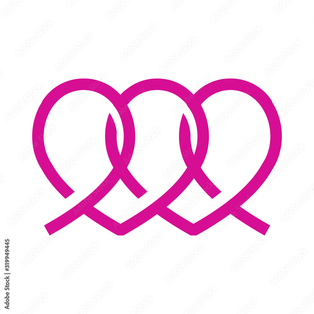 line art of two heart merging Stock Vector | Adobe Stock