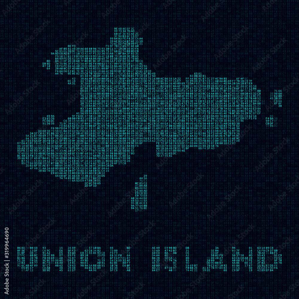 Union Island tech map. Island symbol in digital style. Cyber map of ...