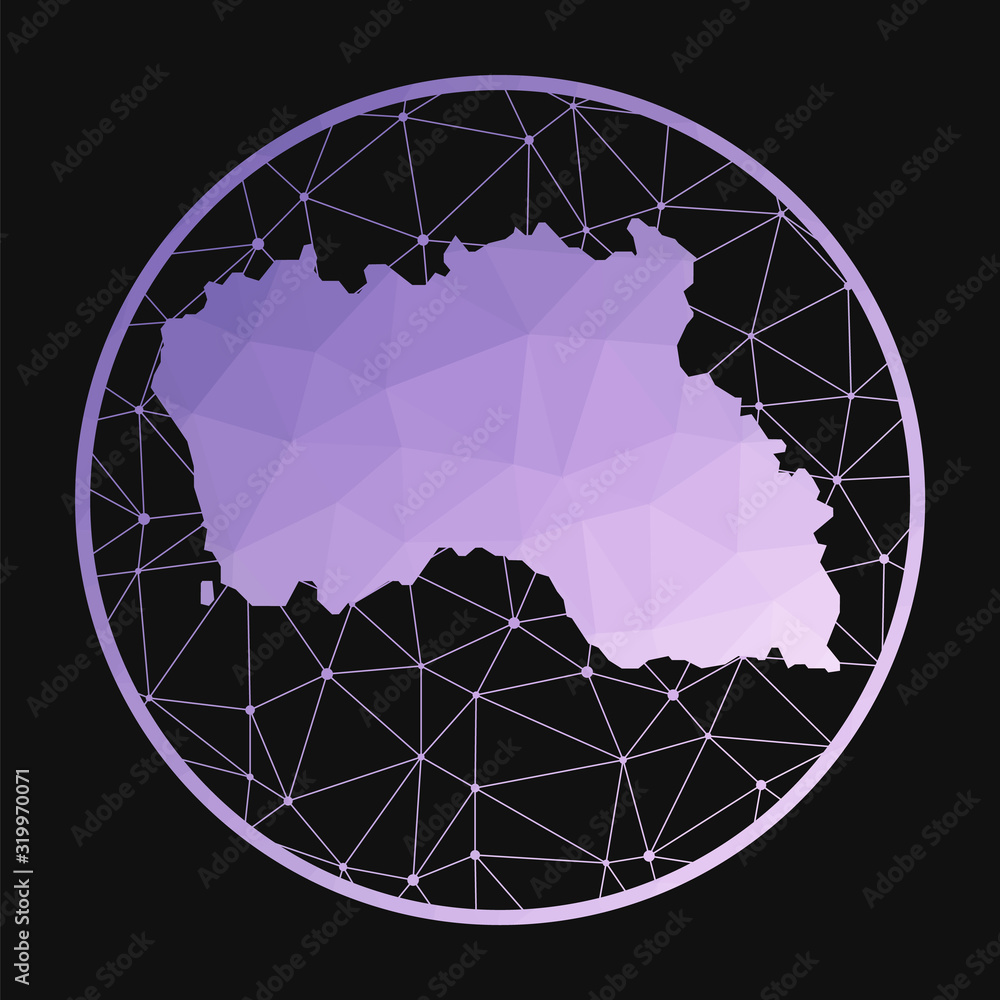 Santa Maria Island icon. Vector polygonal map of the island. Santa ...