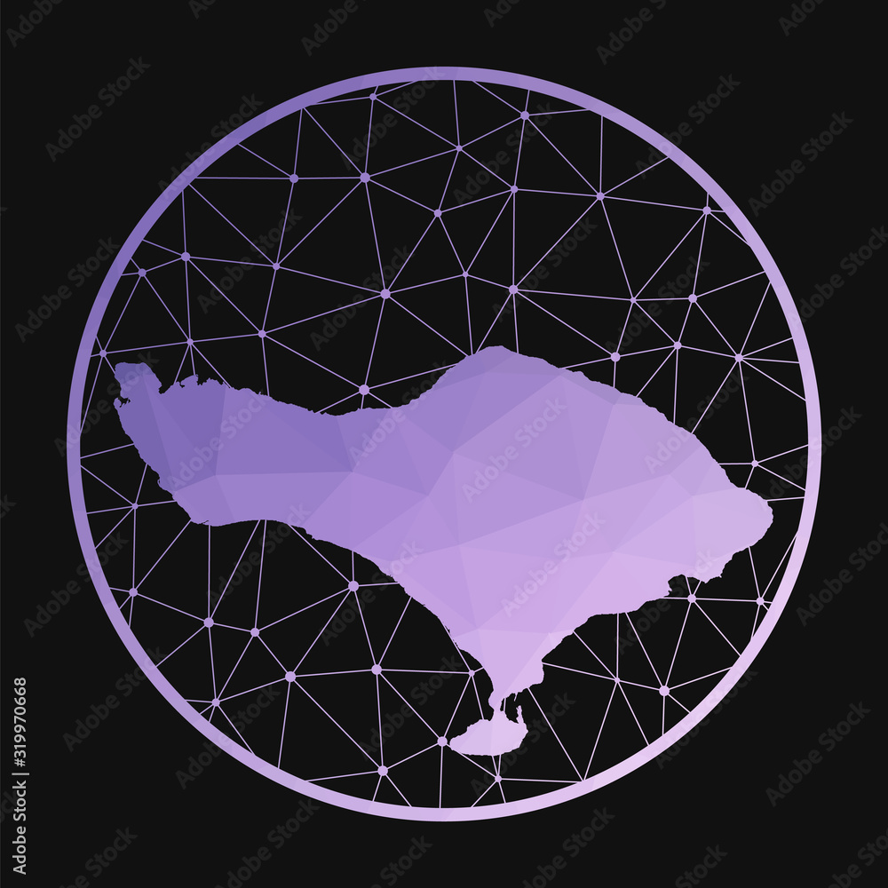 Bali icon. Vector polygonal map of the island. Bali icon in geometric ...