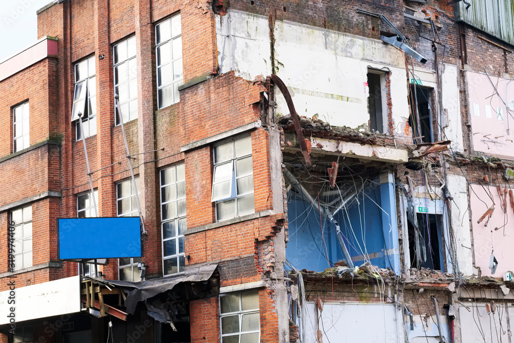 Demolition of office building collapse following explosion by ...