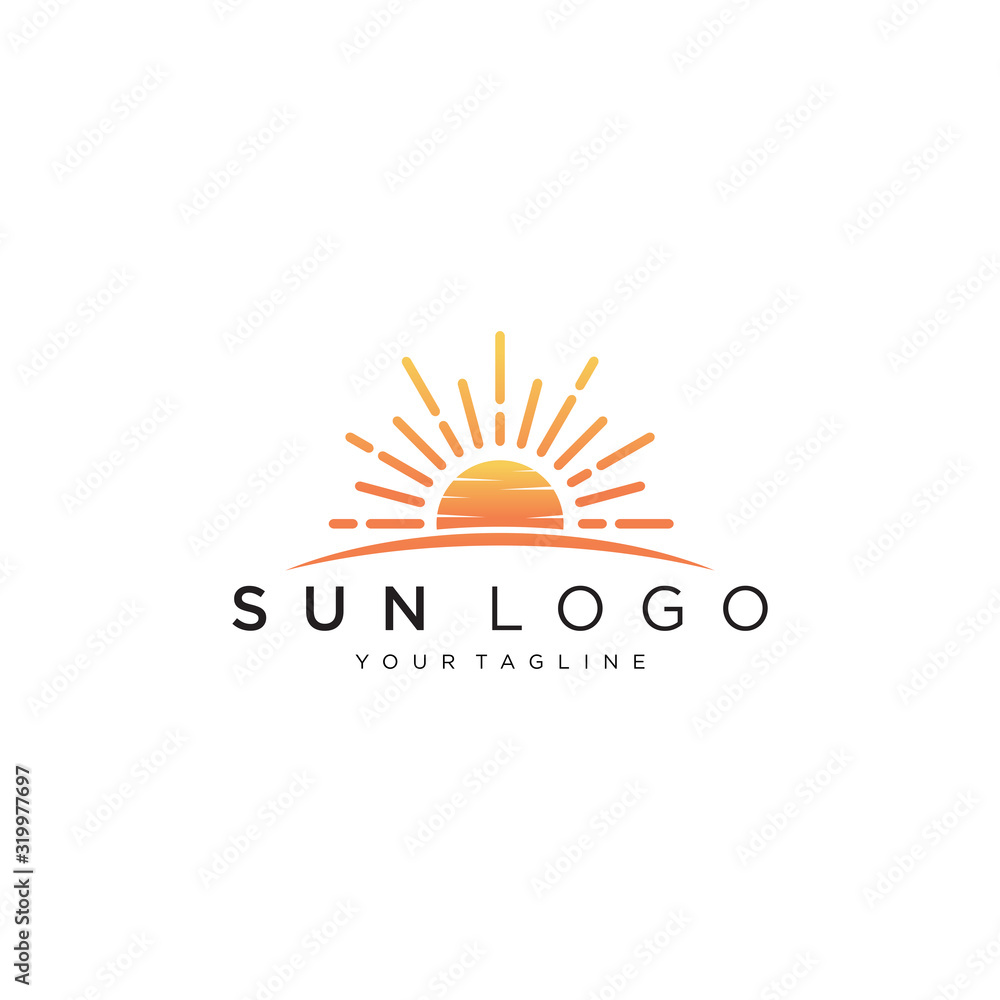 Sun logo design vector template Icon symbol Illustration Stock Vector ...