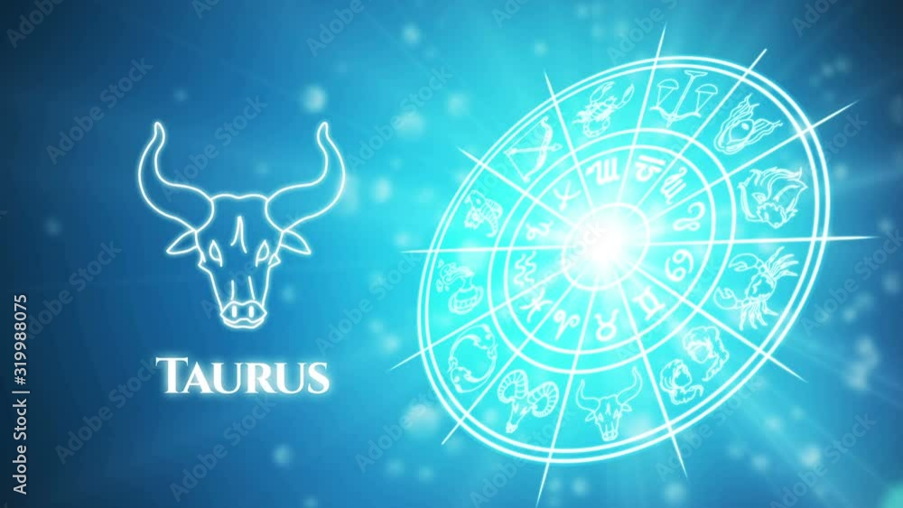 Taurus zodiac constellation icons signs with galaxy stars background ...