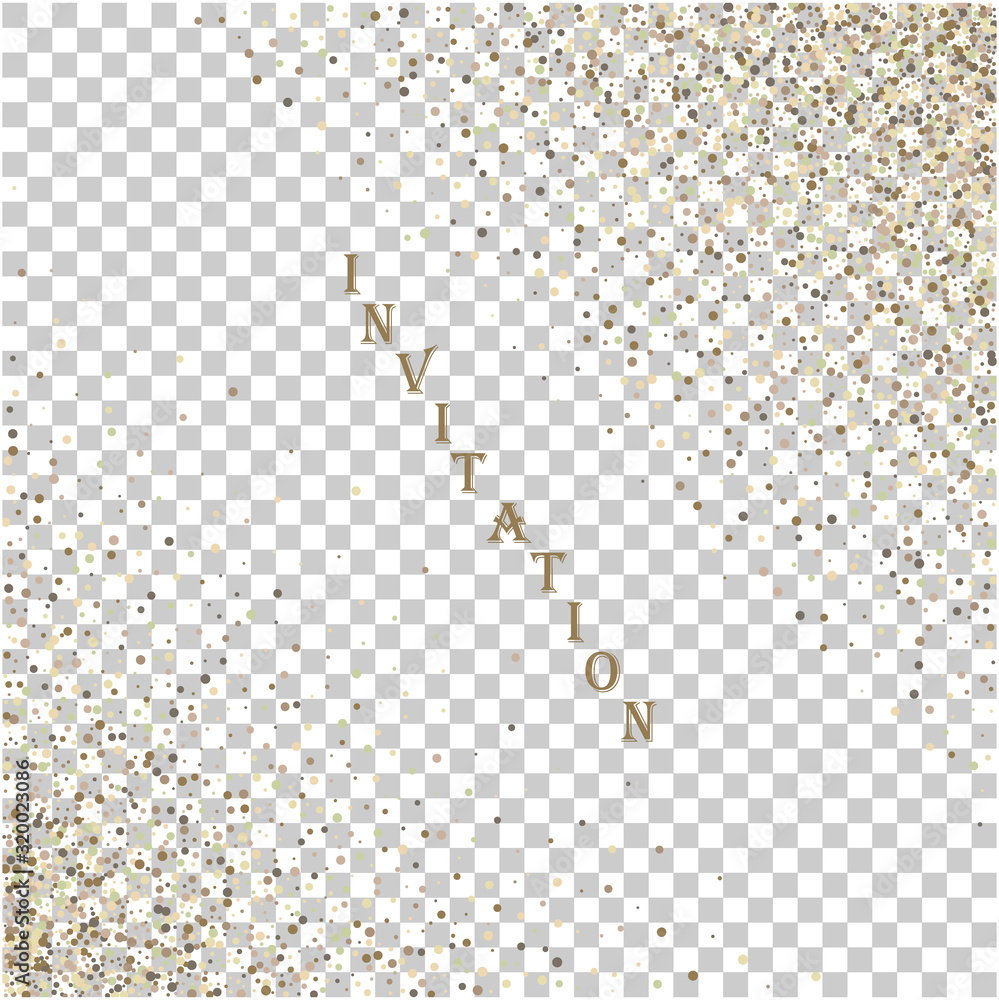 Gold glitter texture isolated on transparent background. Golden dots ...