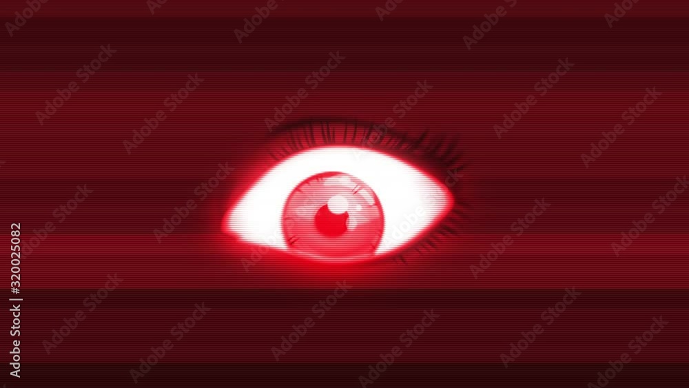 Horror Woman Eye Zooming Background Loop/ 4k animation of a horrified ...