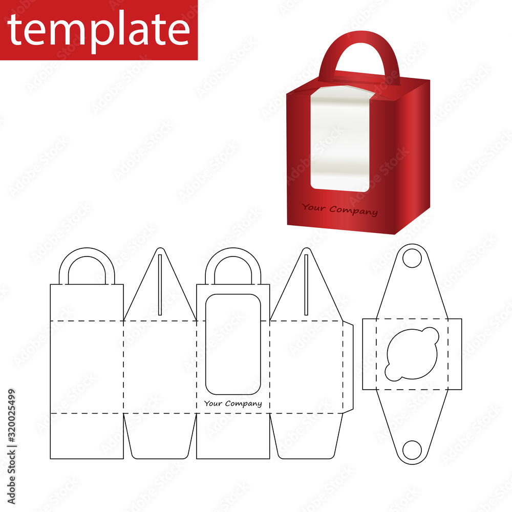 Retail paper box with die cut template. Stock Vector | Adobe Stock