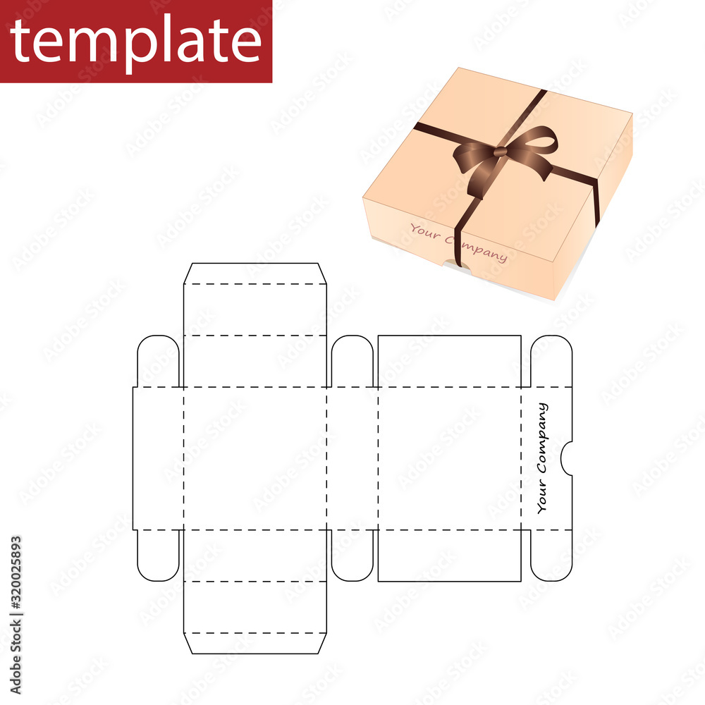 Retail paper box with die cut template. Stock Vector | Adobe Stock