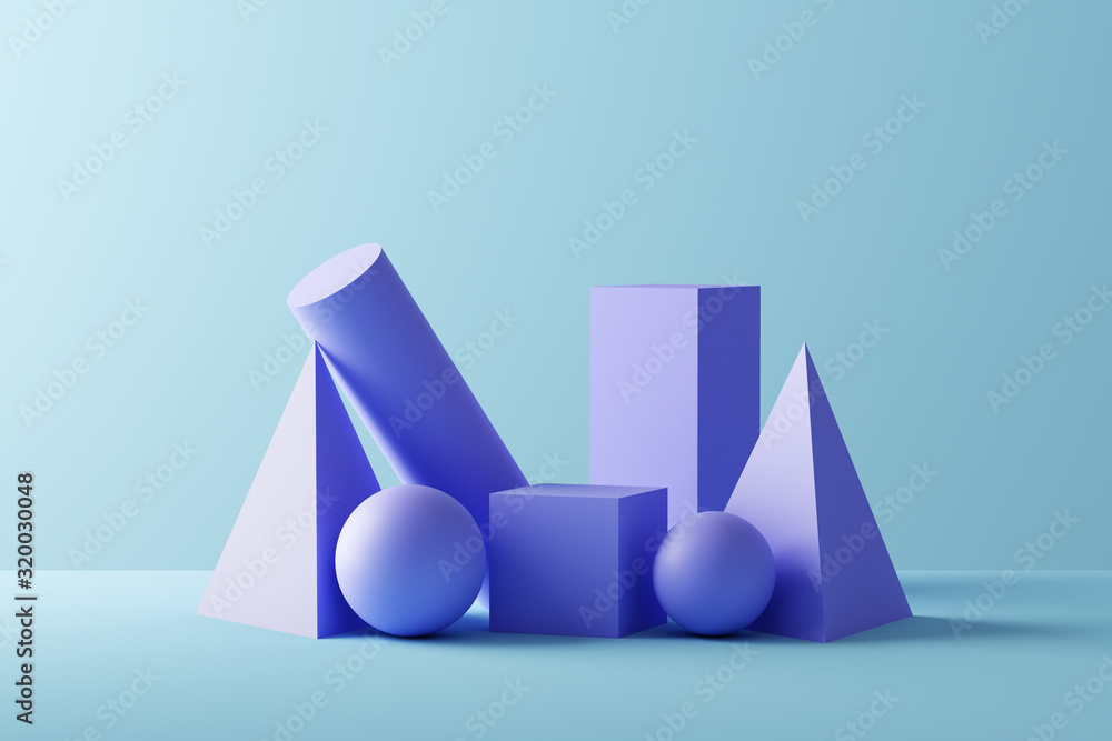 Geometric shapes - 3D Rendering Stock Illustration | Adobe Stock